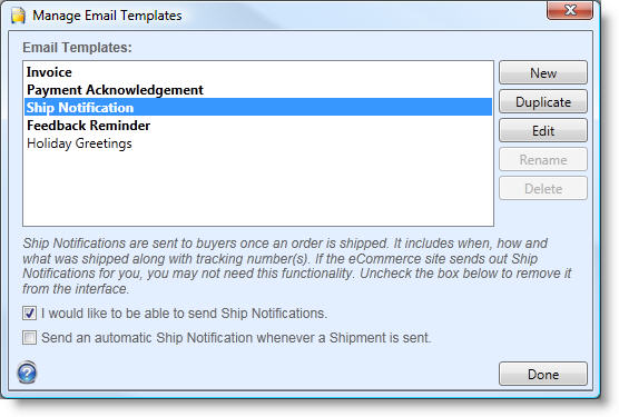 Customizing Shipping Notifications