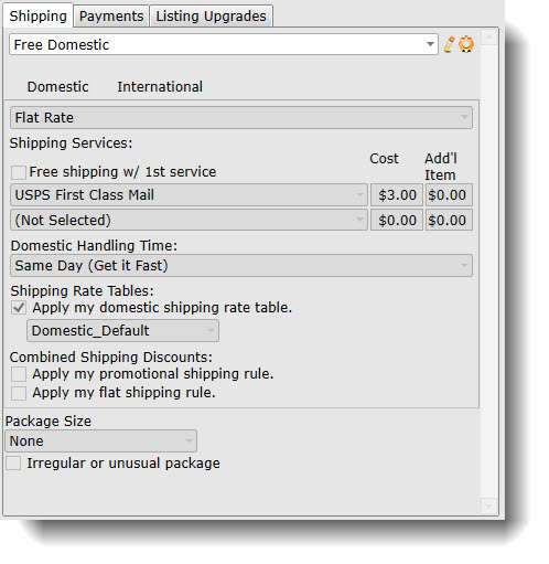 Entering eBay Shipping Information