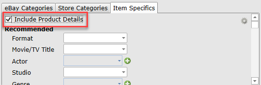 Entering eBay Catalog Information