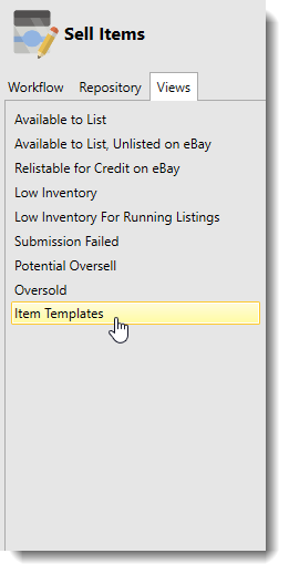 Managing Item Templates