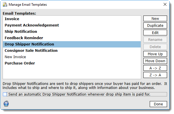 Customizing Drop Shipper Notifications