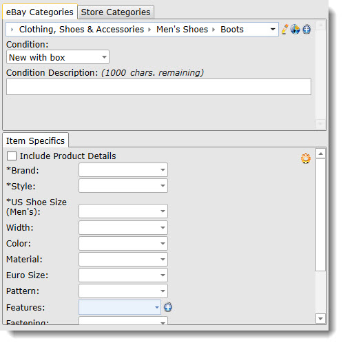 Entering Item Specifics