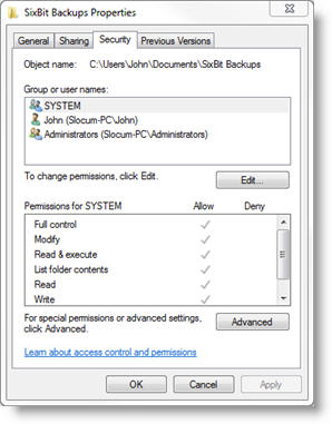 Setting Database Backup Permissions - Knowledgebase - SixBit Software